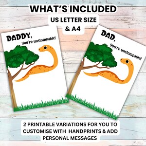 Fathers Day Gift, Dinosaur Handprint Art Kit, DIY Printable for Kids ...