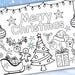 Christmas Coloring Activity Sheet, Party Table Placemat Decor for Kids ...