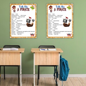 Talk Like A Pirate Posters, Kids Wall Art, Classroom Posters ...