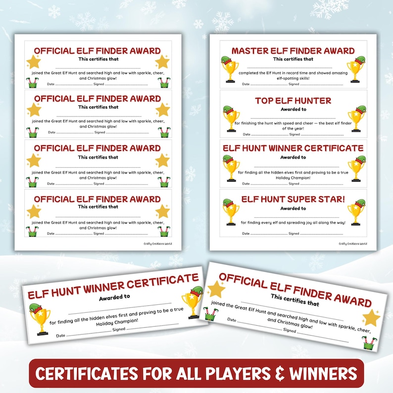 Elf Hunt Party Game Printable, Christmas Scavenger Hunt for Kids, Elves ...