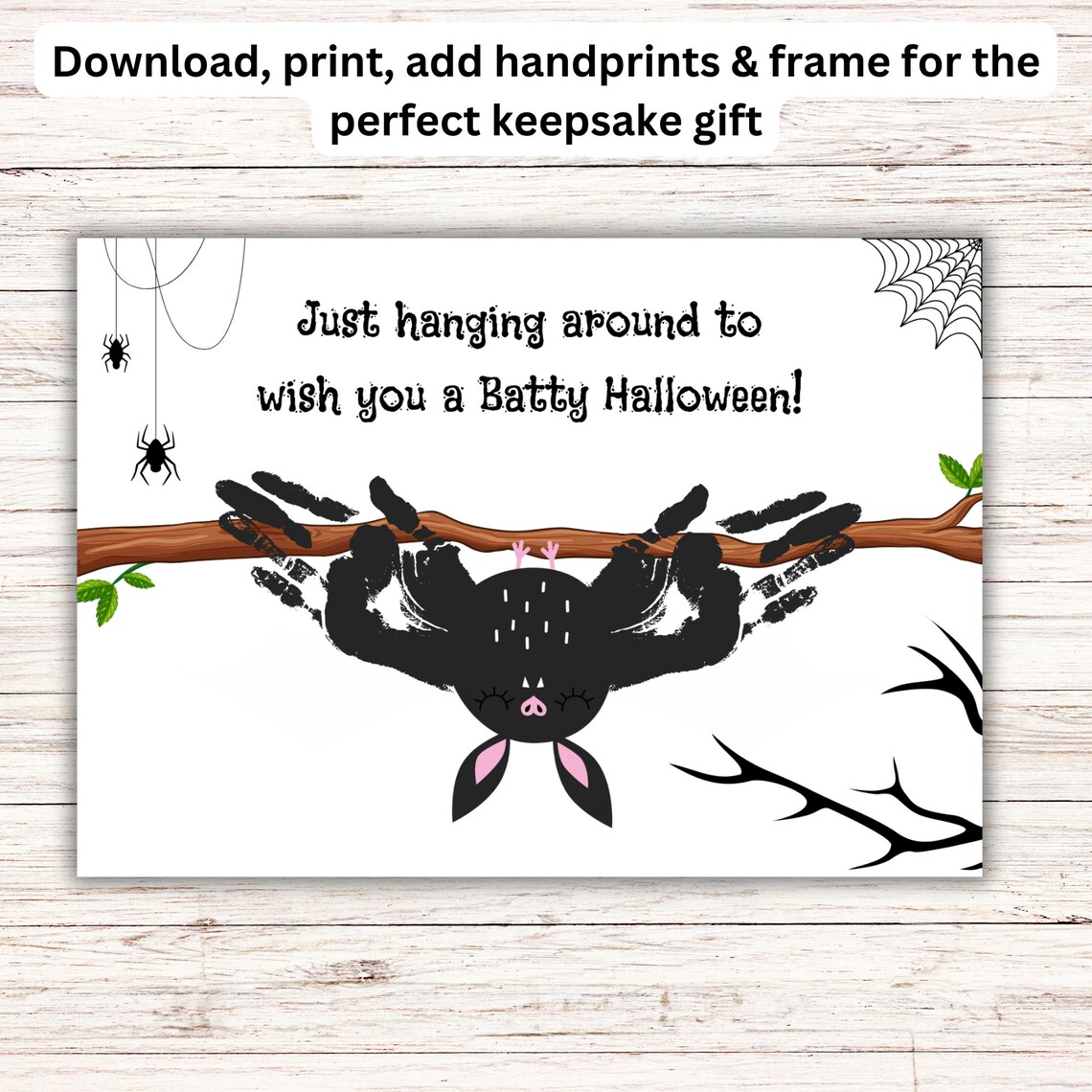 Halloween Handprint Art Activity, Cute Bat DIY Craft, Toddler Kids ...