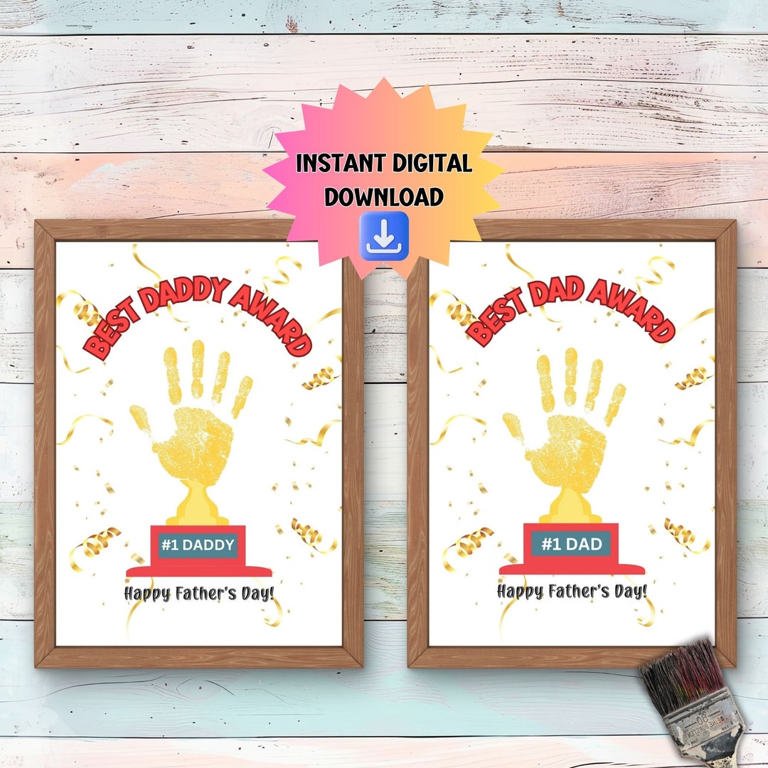 Father's Day Handprint Art Kit - DIY Printable for Kids, Classroom ...