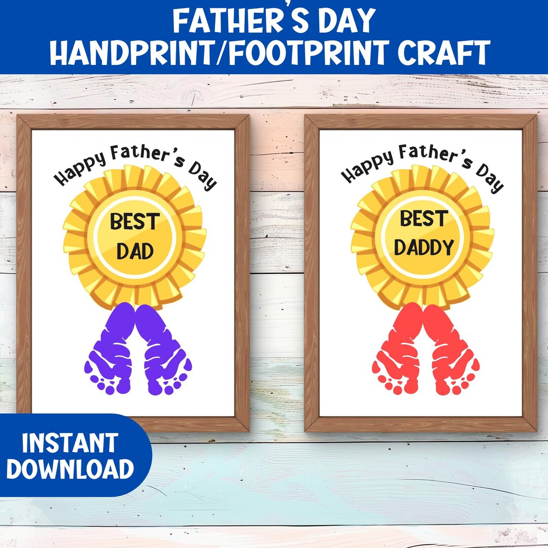 Father's Day Footprint and Handprint Art Keepsake Gift for Dad, DIY ...