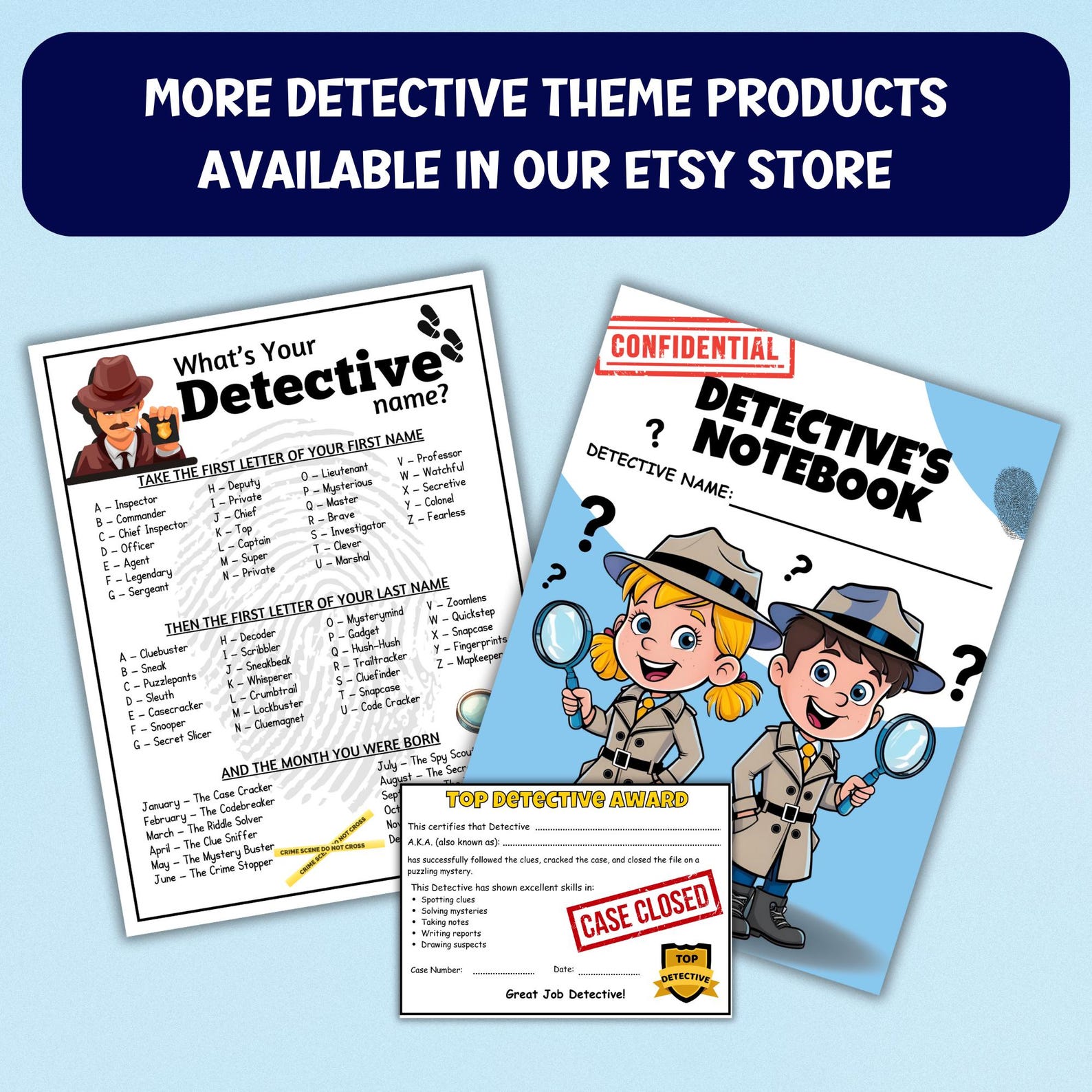 Detective Bingo Game, Printable Kids Activity for Parties, Classroom ...
