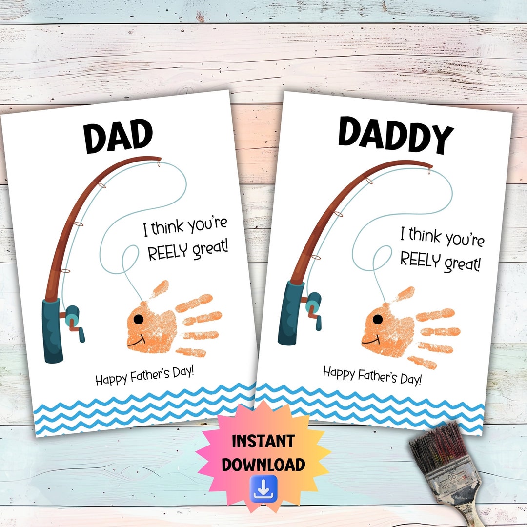 Fathers Day Gift Handprint Footprint Art DIY Printable for Kids ...