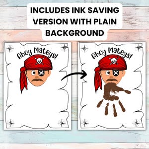 Pirate Party Printable Activity, Kids Handprint Art, Birthday Party ...