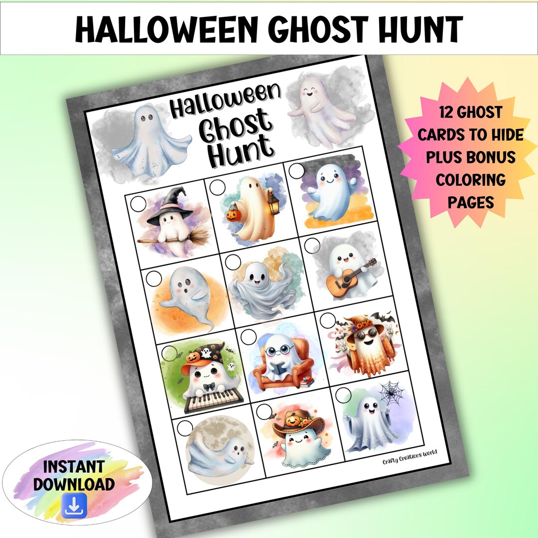 Halloween Ghost Hunt, Ghost Hunting for Kids, Indoor Outdoor Scavenger ...
