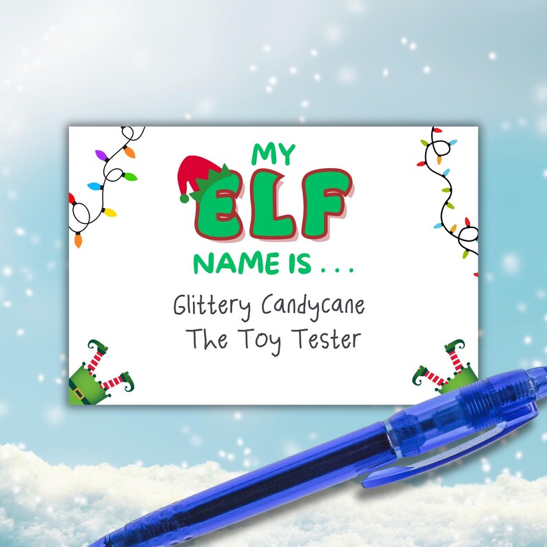 Elf Name Generator, Christmas Printable Game for Kids, What's Your Elf ...