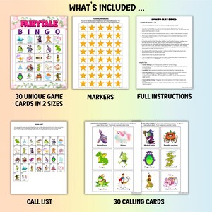 Fairytale Bingo Game, Printable Kids Activity for Parties, Classroom ...