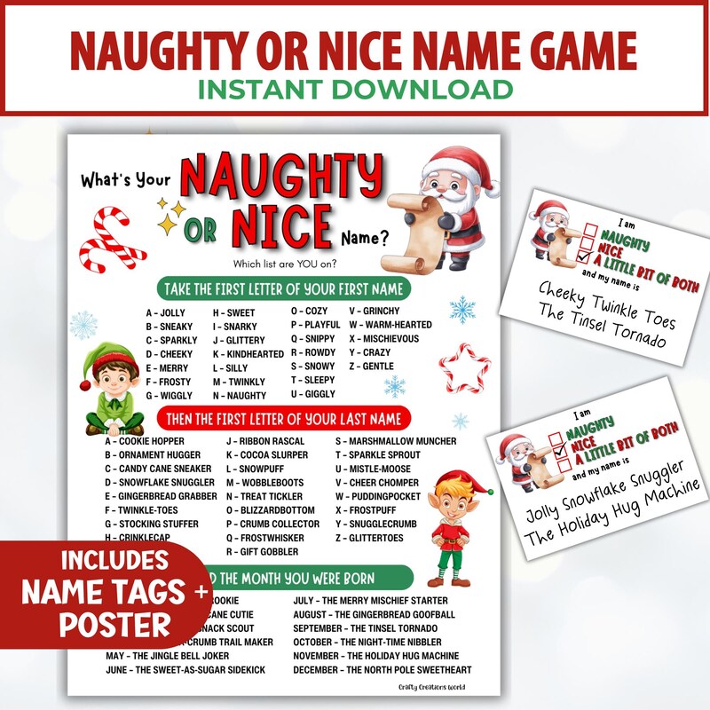 Naughty or Nice - Etsy