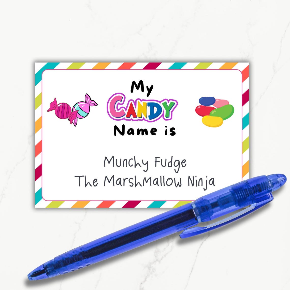 What's Your Candy Name Game for Kids, Birthday Party Label Generator ...