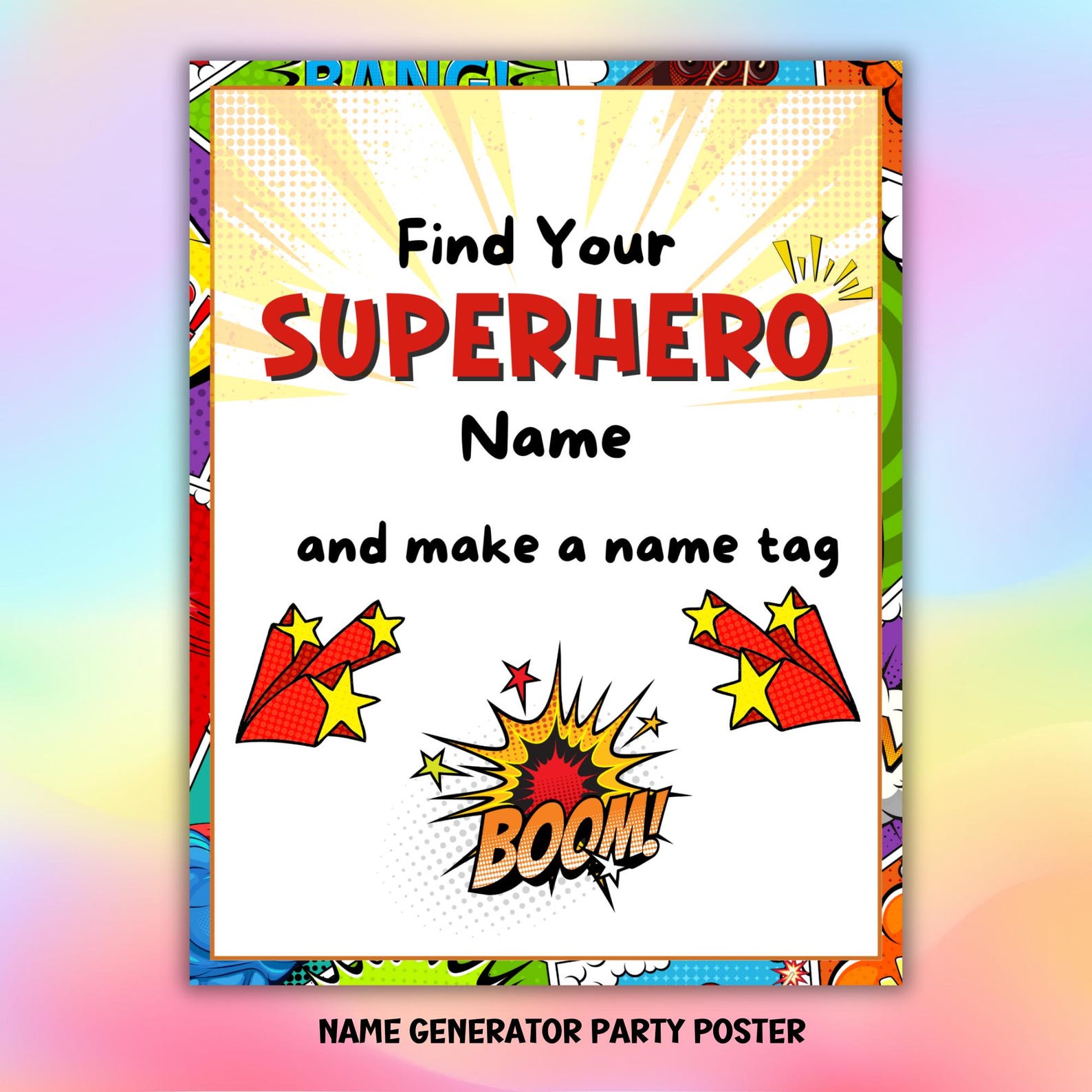 Whats Your Superhero Name Party Game for Kids, Comic Name Generator ...