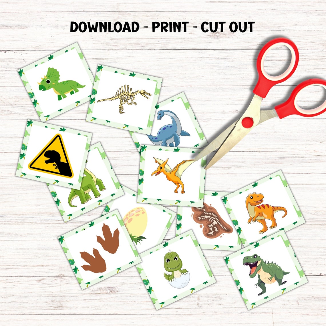 Dinosaur Scavenger Hunt for Kids, Indoor or Outdoor Holiday Activity ...