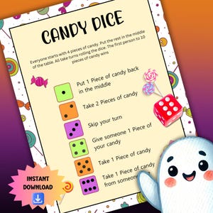Halloween Candy Dice Party Game, Fun Family Activity, Halloween Games ...