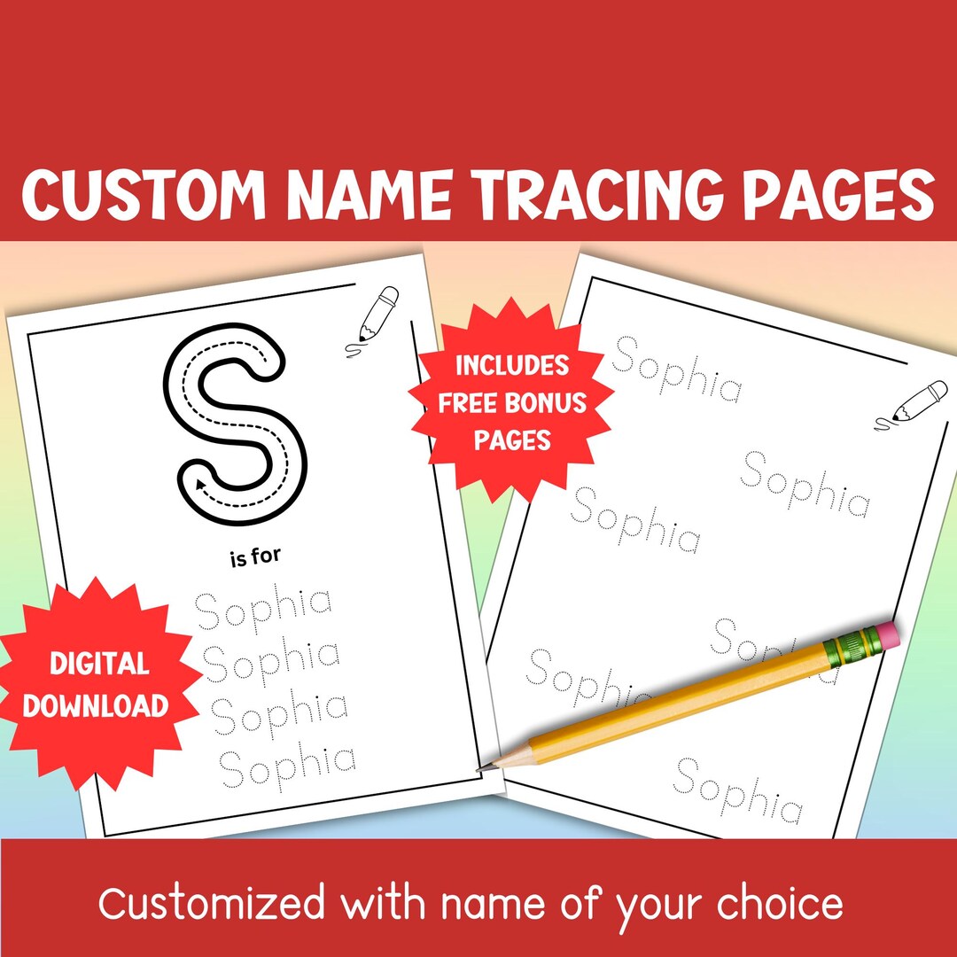 Custom Name Tracing Sheet, Handwriting Practice, Personalized Name ...
