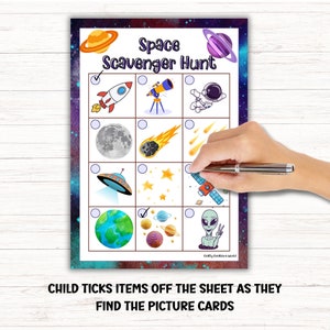 Space Theme Scavenger Hunt for Kids, Indoor or Outdoor School Holiday ...