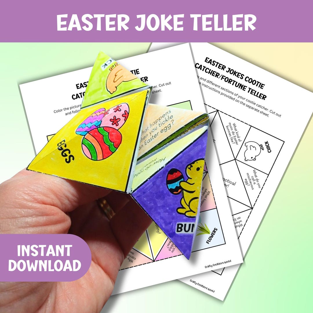 Easter Joke Teller, Printable Cootie Catcher, Fortune Teller ...