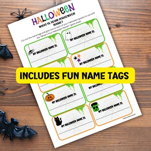 What's Your Halloween Name Party Game, Fun Family Activity, Social ...