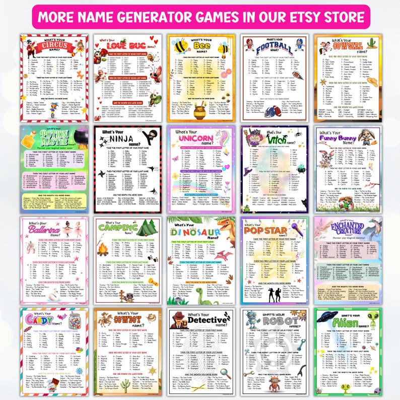 Princess Name Generator Printable, Birthday Party Game for Kids ...