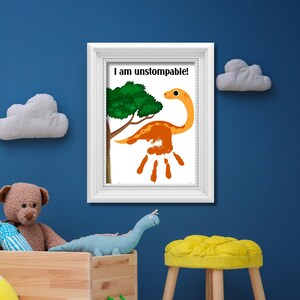Dinosaur Handprint Art Bundle, DIY Printable for Kids, Classroom Crafts ...
