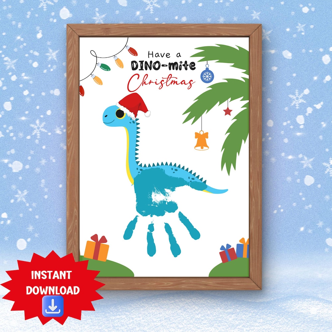 Christmas Handprint, Dinosaur Handprint Art, Christmas Arts and Crafts ...