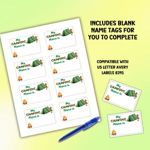 Whats Your Camping Name Game for Kids, Summer Camp Label Generator ...