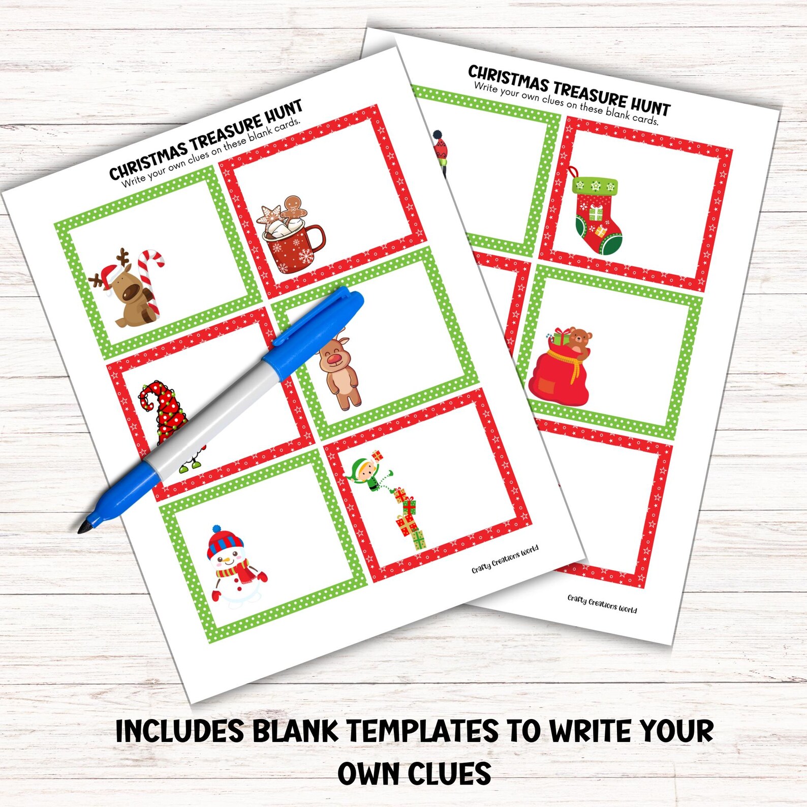 Christmas Treasure Hunt, Printable Party Game for Kid, Indoor Children ...