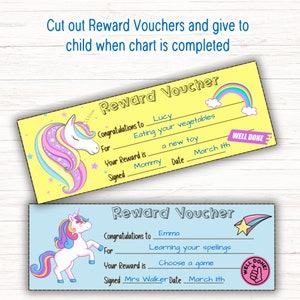 Unicorn Reward Chart, Child Task Tracker, Homeschool Sticker Chart ...