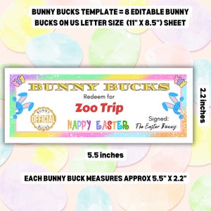 Editable Easter Bunny Bucks, Custom Printable Coupons for Kids, Easter ...