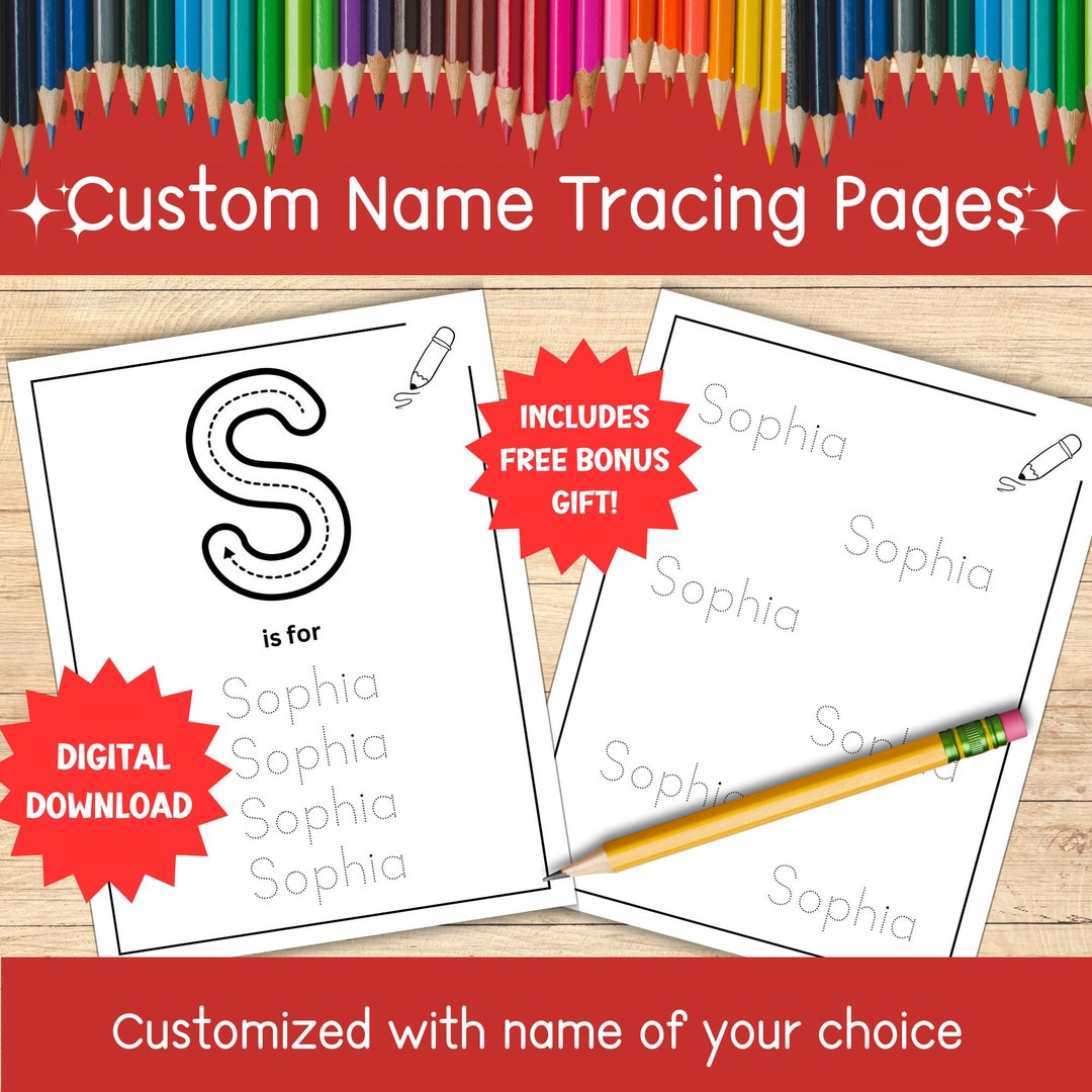 Custom Name Tracing Sheet, Handwriting Practice, Personalized Name ...