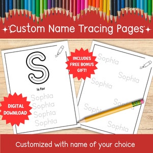 Custom Name Tracing Sheet, Handwriting Practice, Personalized Name ...