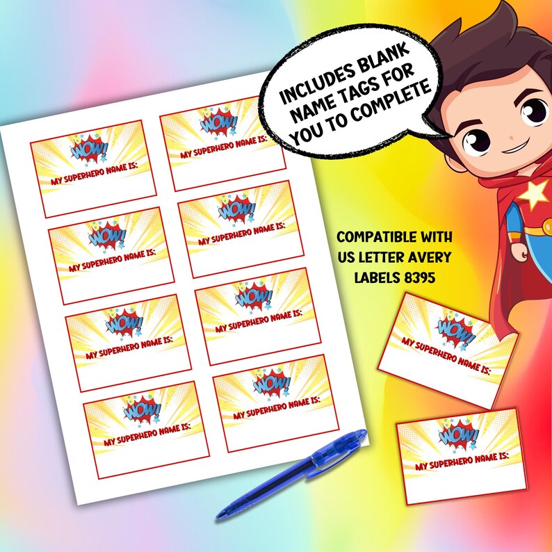 Whats Your Superhero Name Party Game for Kids, Comic Name Generator ...