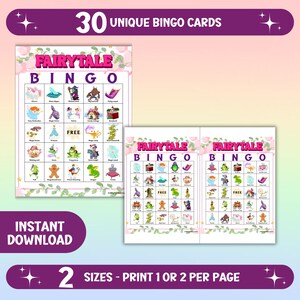 Fairytale Bingo Game, Printable Kids Activity for Parties, Classroom ...