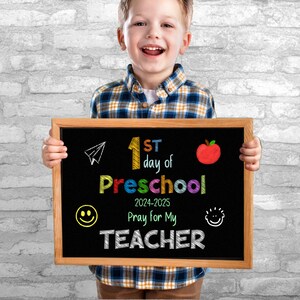First Day of Preschool, Back to School Photo Prop Sign, School Photo ...