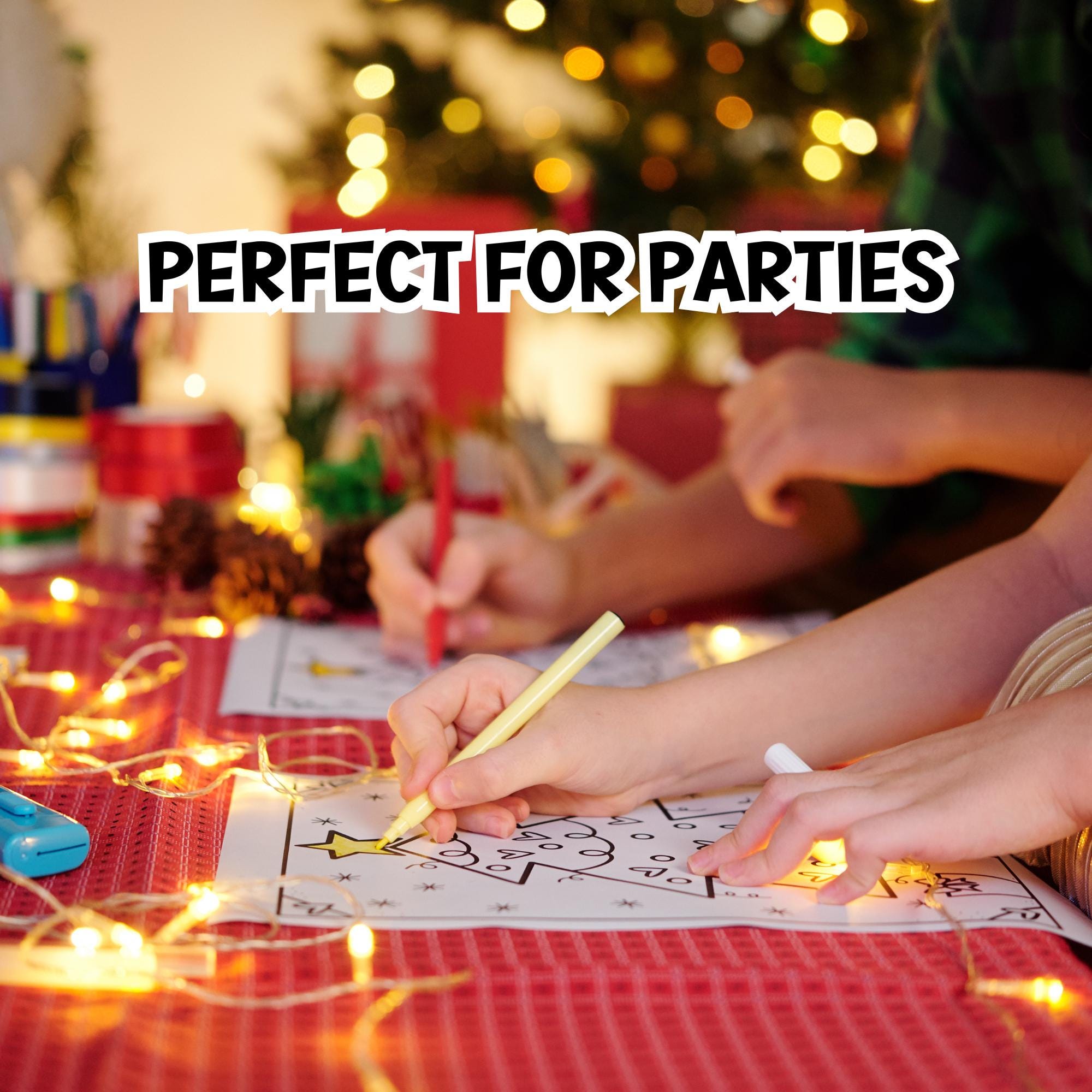 Christmas Coloring Activity Sheet, Party Table Placemat Decor for Kids ...