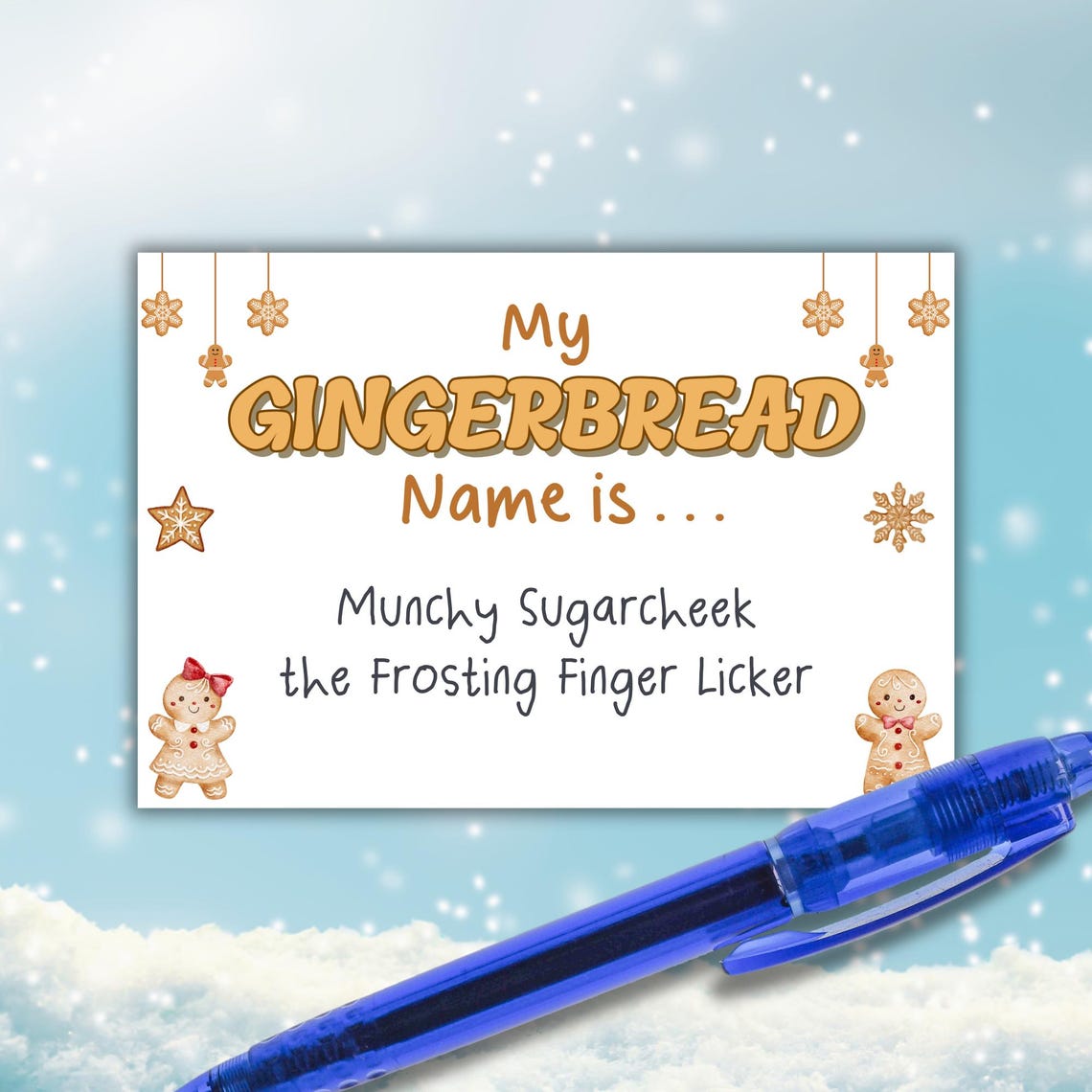 Gingerbread Name Generator, Christmas Printable Game for Kids, What's ...
