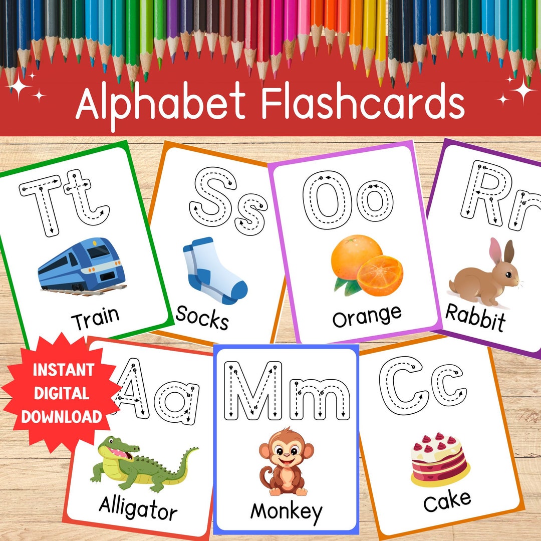 Alphabet Flash Cards, Montessori Educational Activity, ABC Learning, A ...
