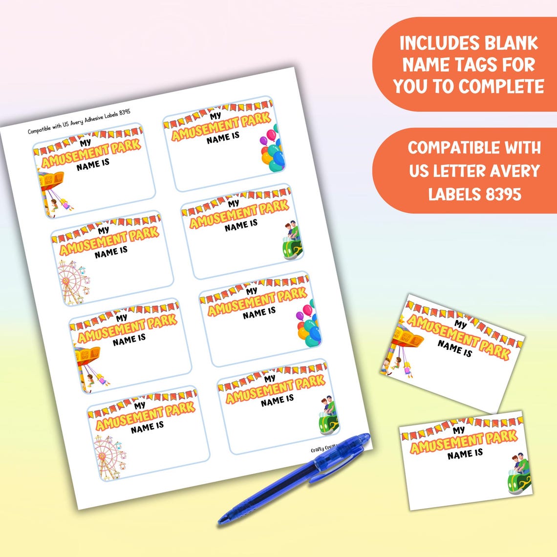 Kids Amusement Park Name Generator, Fun Printable Carnival Party Game ...