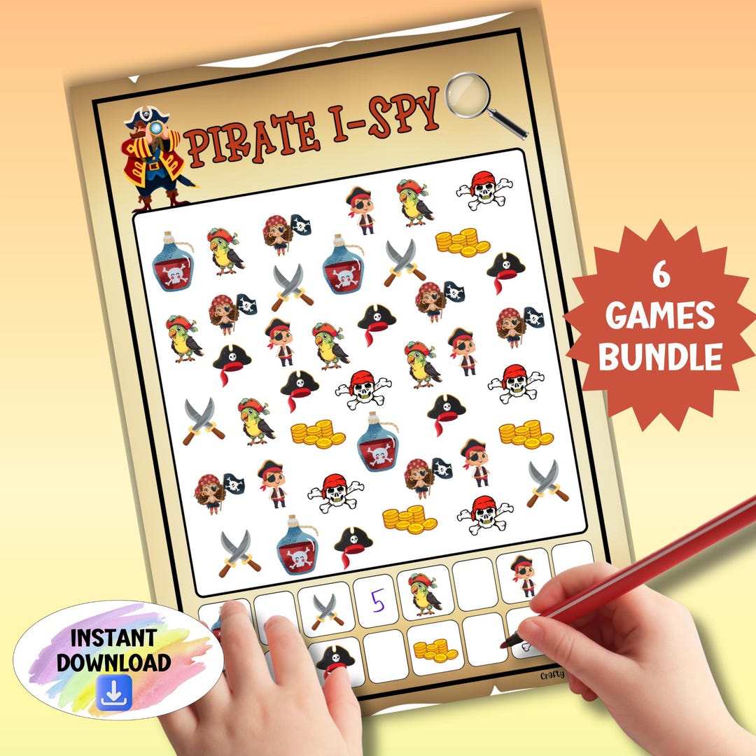 Pirate I-spy Games for Kids, Pirate Counting Activity, Look and Find ...