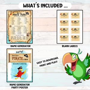 Whats Your Pirate Name Party Game for Kids, Fun Name Generator Activity ...