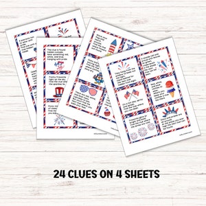 Kids 4th of July Scavenger Hunt, Fun Childs Holiday Family Game ...