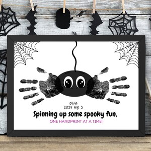 Halloween Handprint Art Activity, Cute Spider DIY Craft, Toddler Kids ...