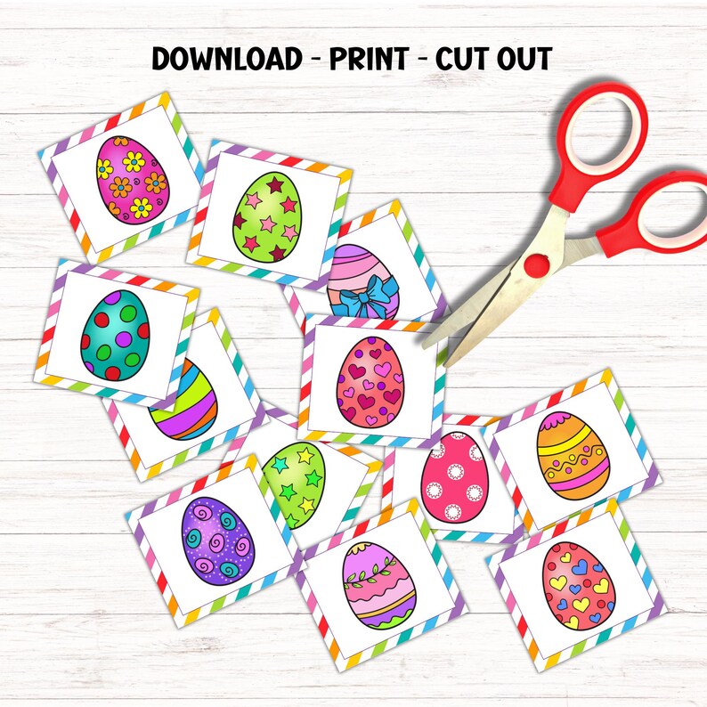 Easter Egg Scavenger Hunt, Printable Hide & Seek Game, Kids Picture ...
