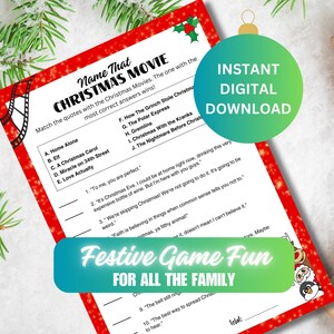 Name That Christmas Movie Party Printable Game, Fun Family Activity ...