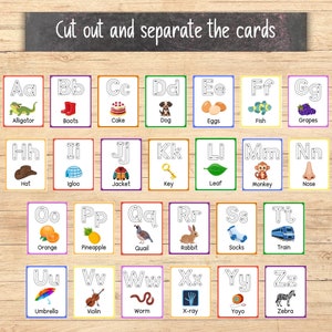 Alphabet Flash Cards, Montessori Educational Activity, ABC Learning, A ...