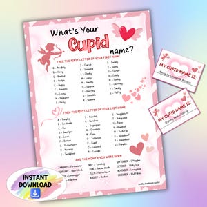 Whats Your Cupid Name Party Game, Name Generator Activity, Printable ...