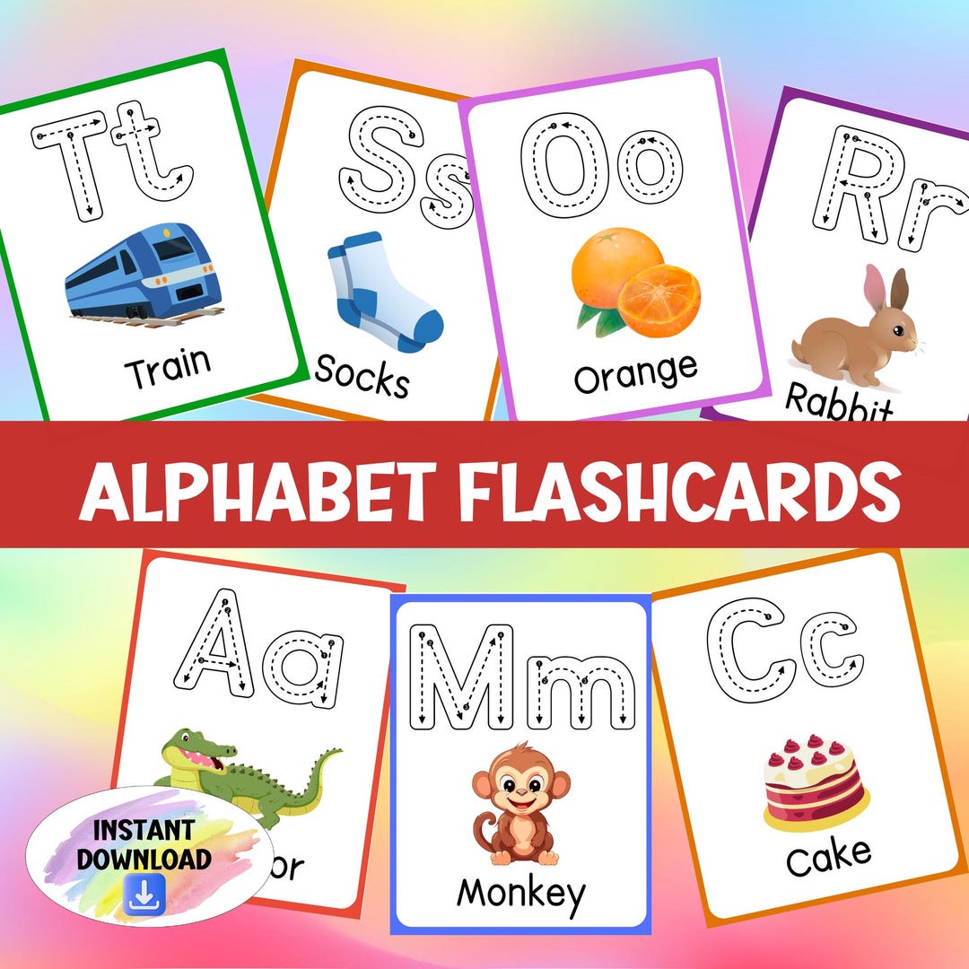 Alphabet Flash Cards, Montessori Educational Activity, ABC Learning, A ...