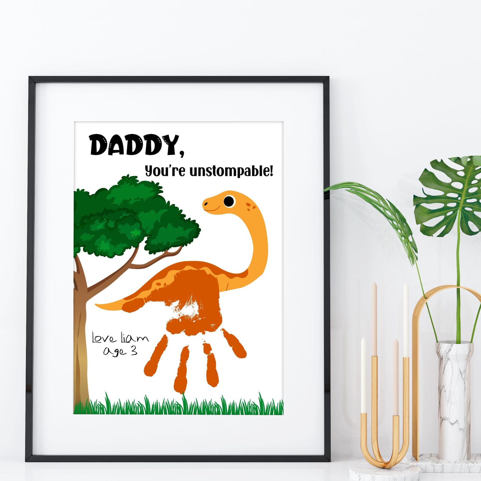 Fathers Day Gift, Dinosaur Handprint Art Kit, DIY Printable for Kids ...