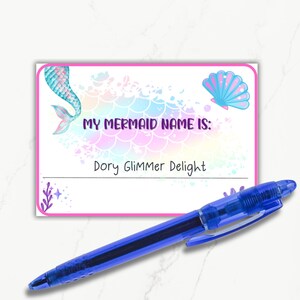 Whats Your Mermaid Name Party Game for Kids, Under the Sea Name ...