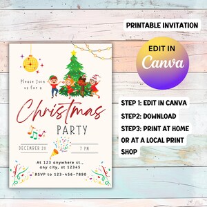 Editable Christmas Party Invitation, Digital Phone Message Invite ...